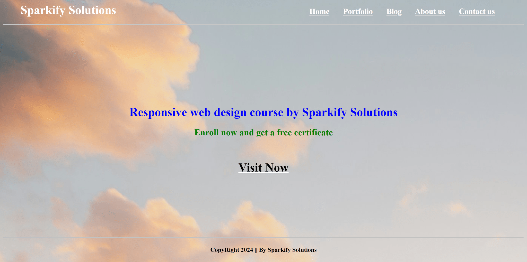 Landing page with HTML